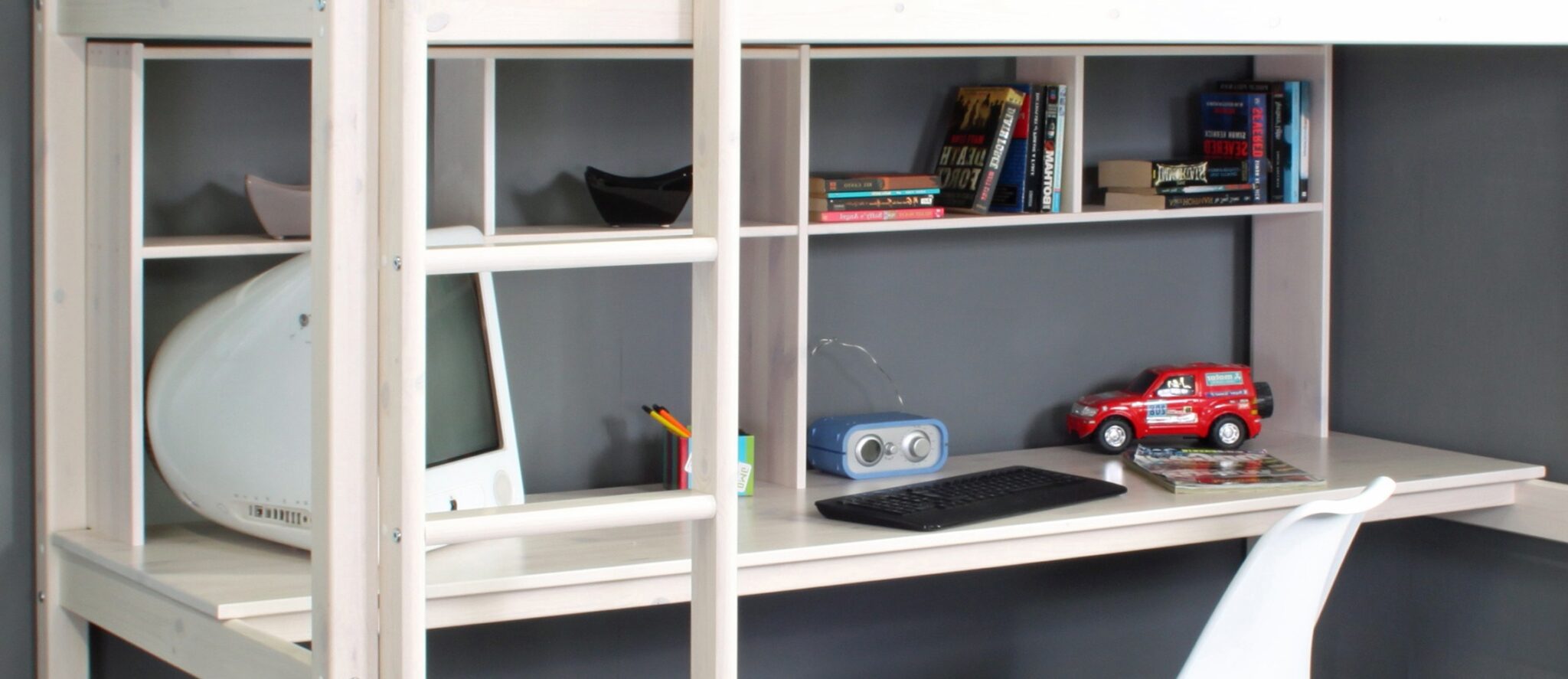HiT Full Length Desk with Bookcase - Boxroombeds